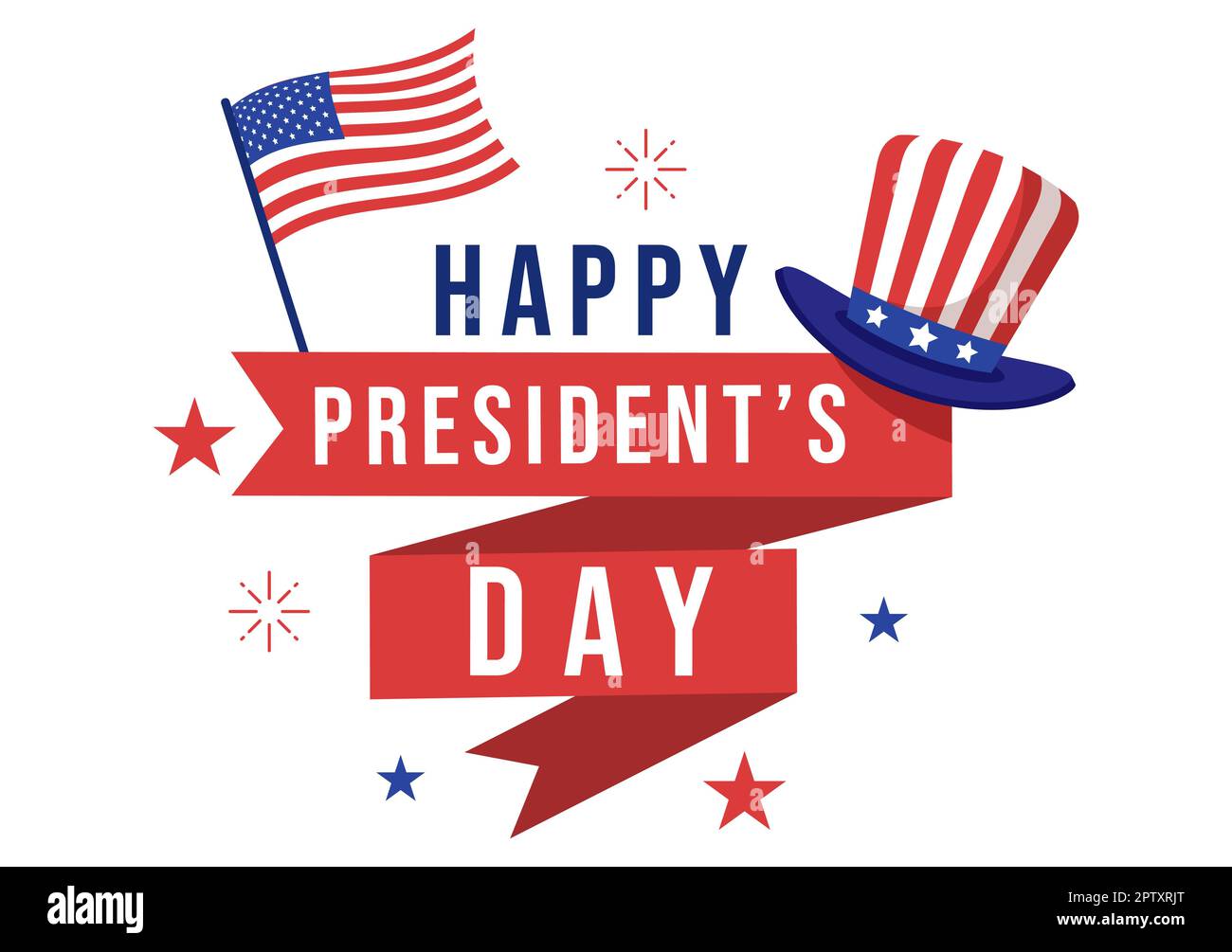 Happy Presidents Day with Stars and USA Flag for the President of ...