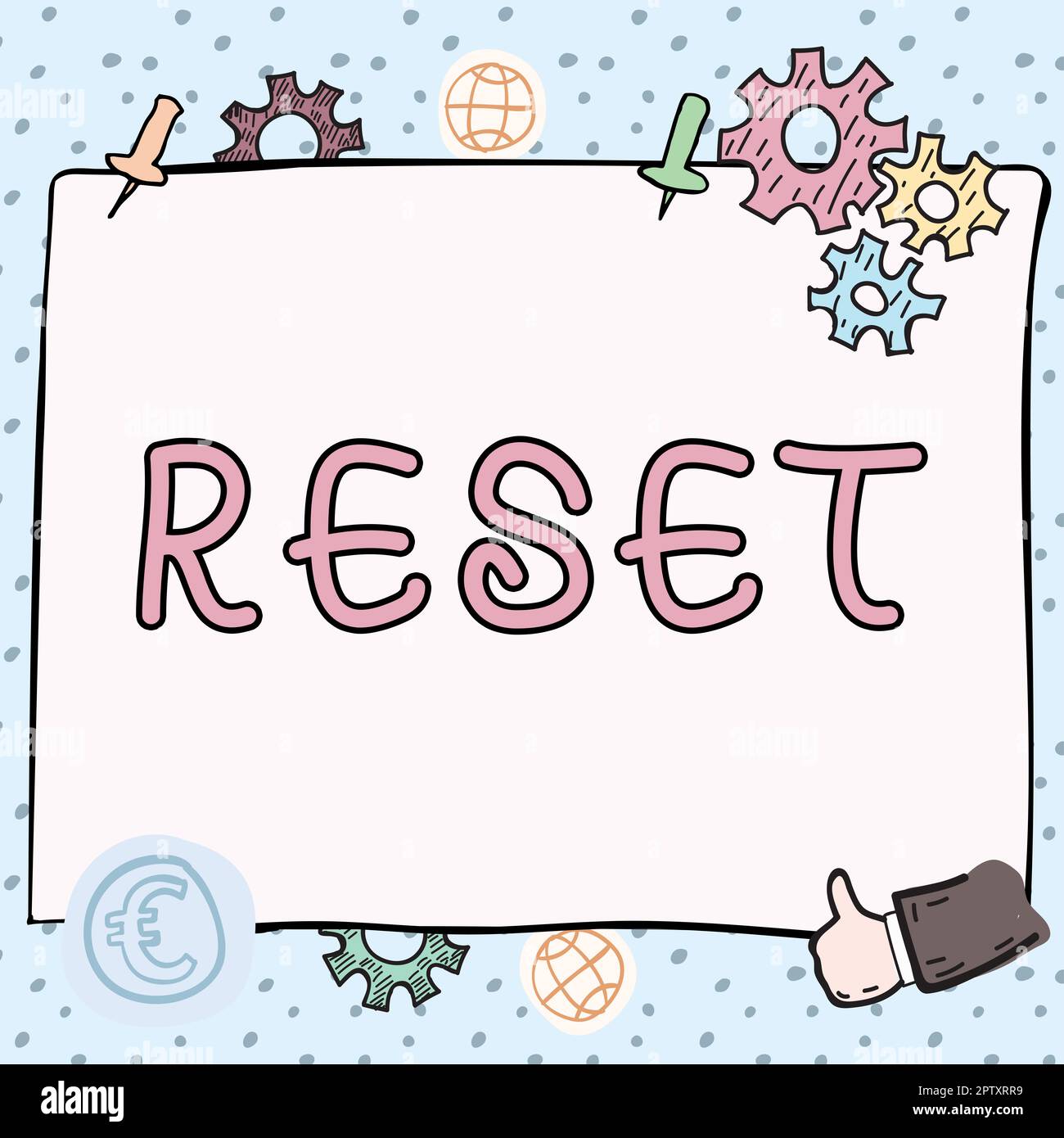 Text showing inspiration Reset, Conceptual photo cause device return to ...