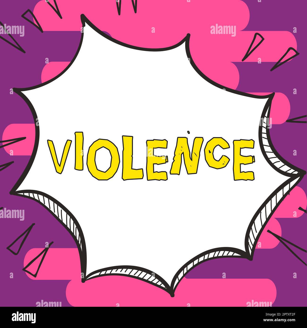 Sign displaying Violence, Word Written on the use of physical force to ...