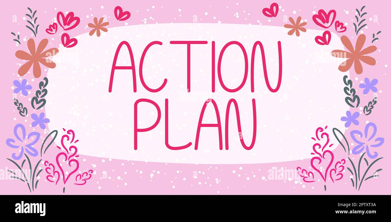 Handwriting text Action Plan, Word Written on list of things or ...