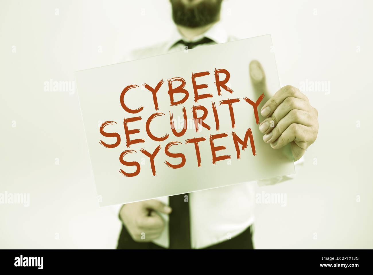 Text sign showing Cyber Security System, Concept meaning Techniques of protecting computers from ...