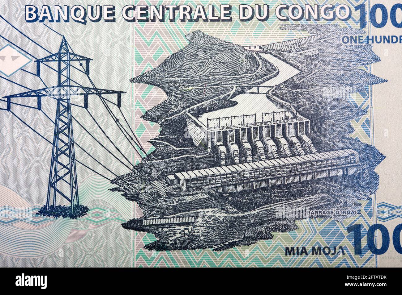 Inga II - hydroelectric dam from Congolese money - franc Stock Photo ...