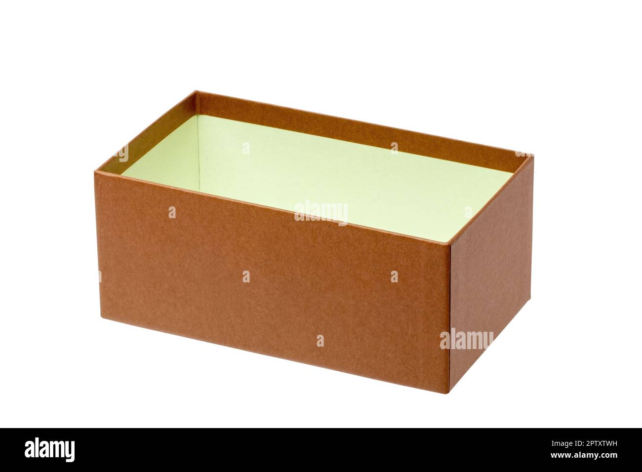 Empty opened brown cardboard box or kraft paper box with clipping path ...