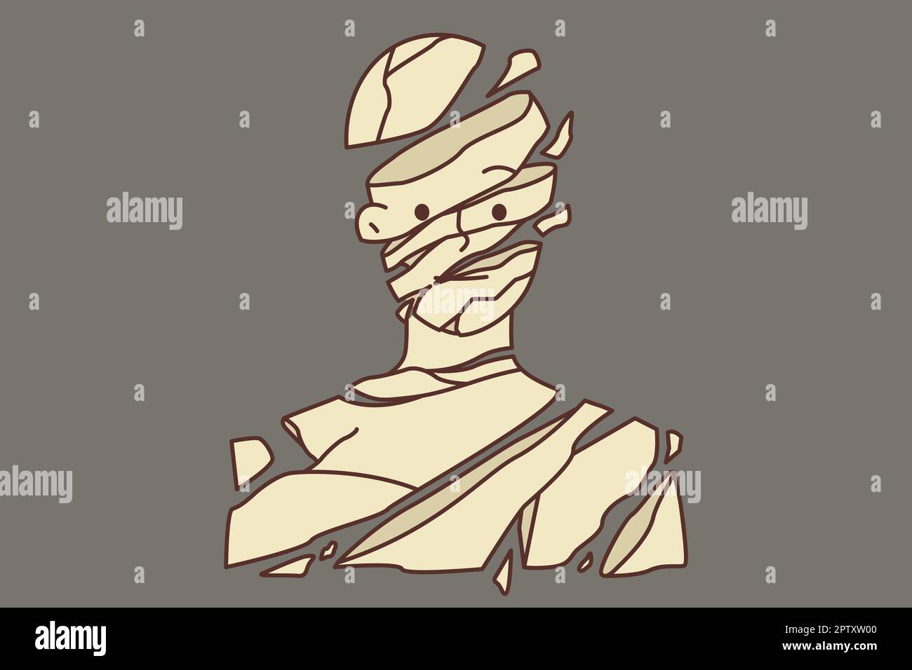 Unhappy person broken to pieces suffer from bipolar disorder or ...