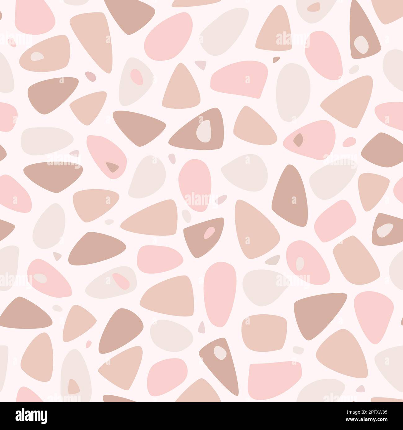 Terrazzo vector seamless pattern. Granite mosaic, marble, stones, rocks ...