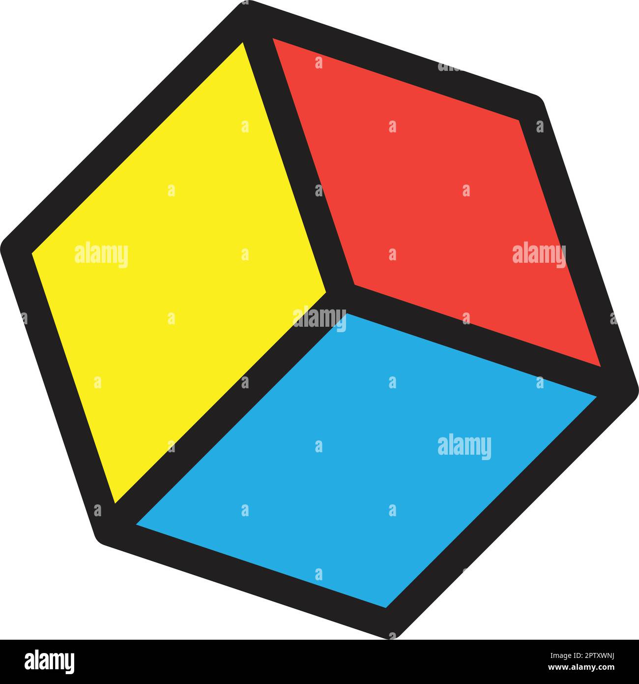 Cube icon, cuboid block shape vector element illustration Stock Vector ...