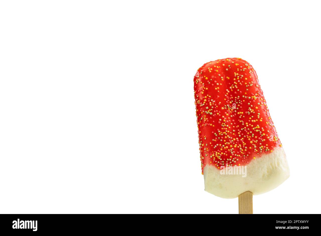 Assortment of fruit sweet popsicles isolated on a white background ...