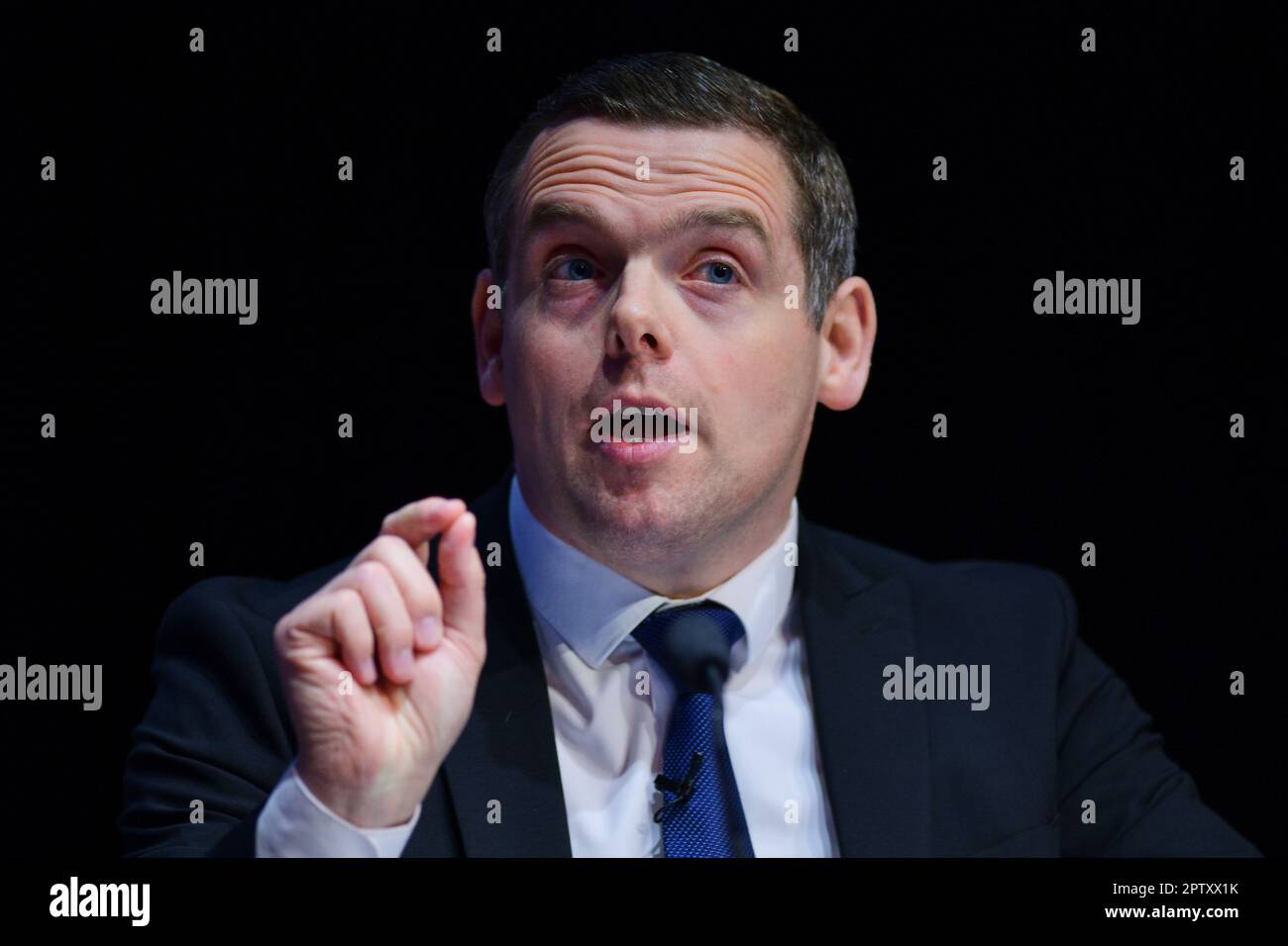 Glasgow Scotland, UK 28 April 2023. Douglas Ross MSP at the Scottish ...