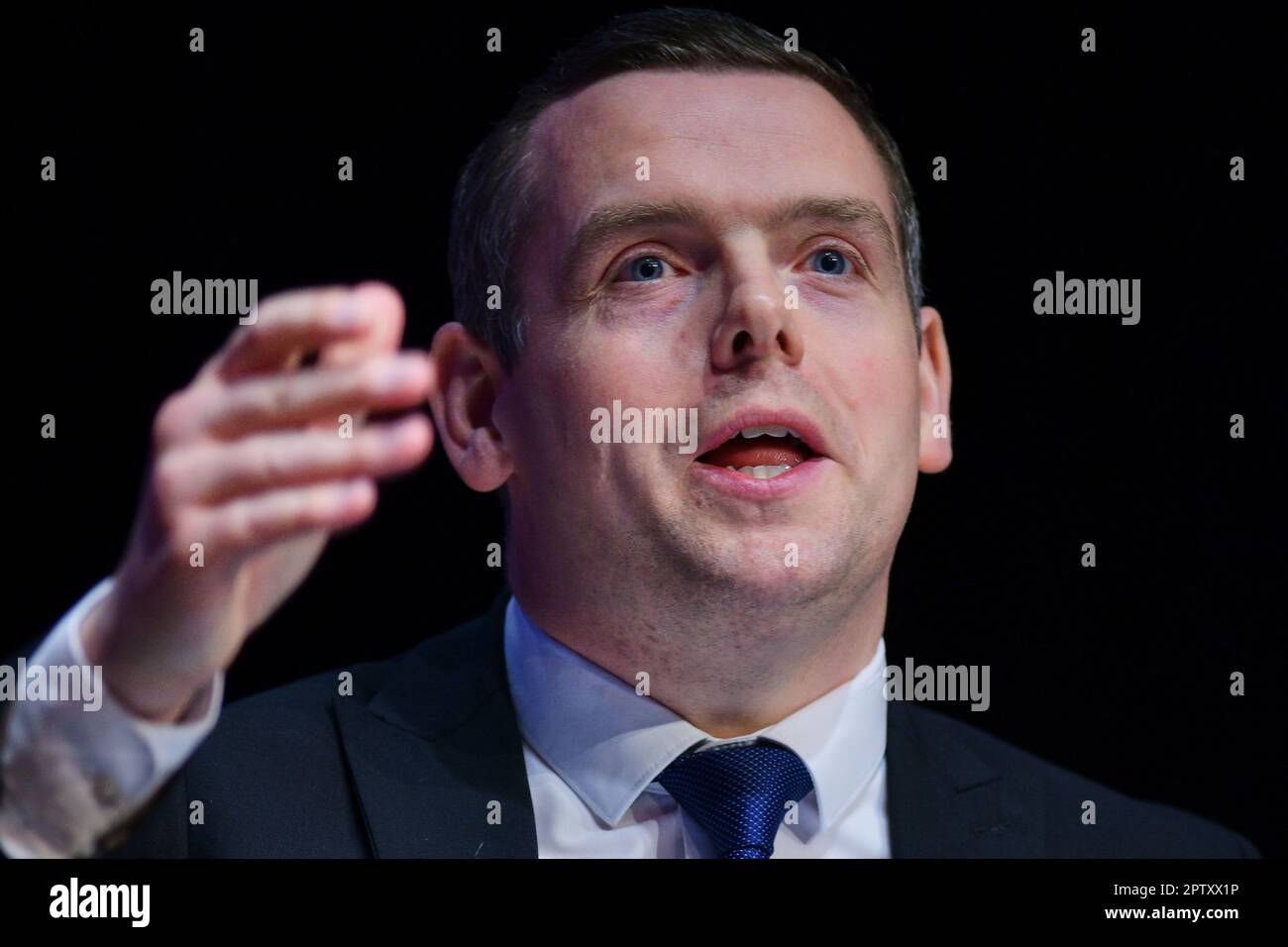 Glasgow Scotland, UK 28 April 2023. Douglas Ross MSP at the Scottish ...