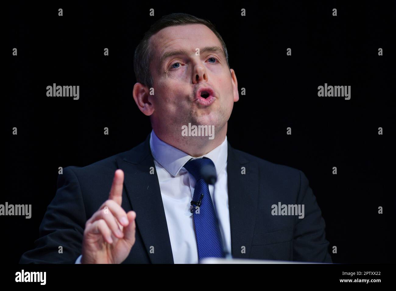 Glasgow Scotland, UK 28 April 2023. Douglas Ross MSP at the Scottish ...