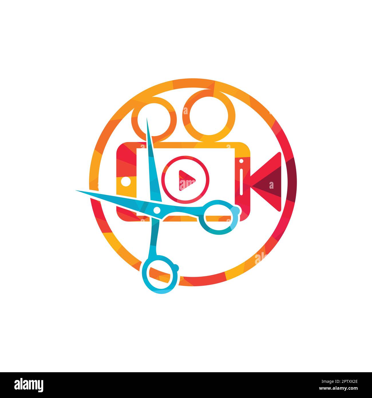 Movie film editor vector logo design. Video editing logo concept Stock ...