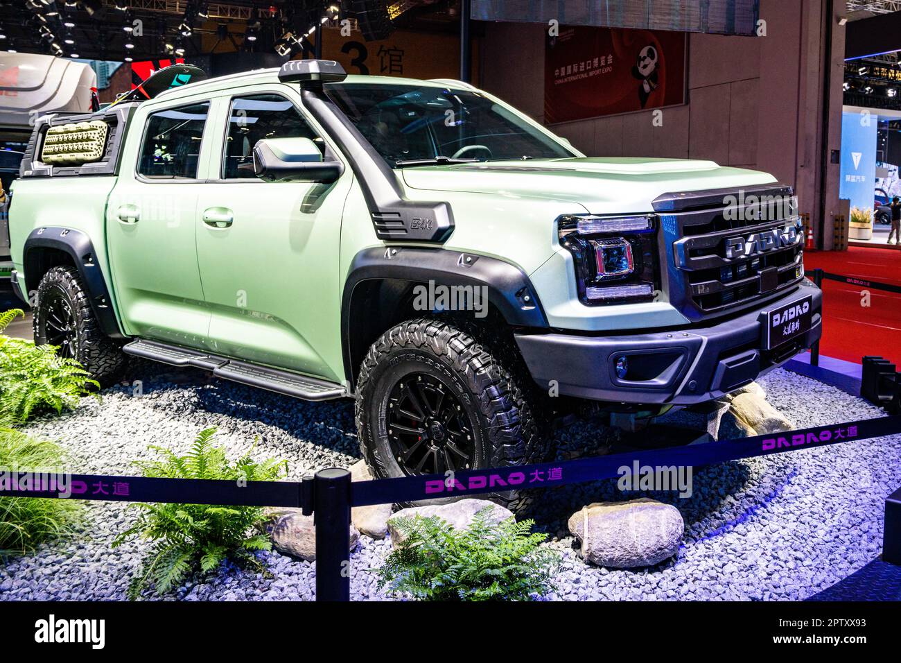 JMC Dadao pickup truck brand on display at the 2023 Shanghai Auto Show ...