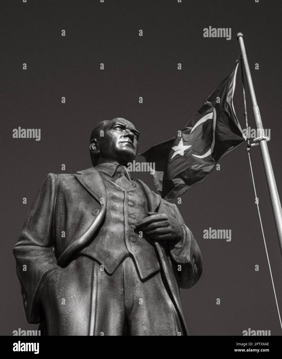 A large bronze statue of Mustafa Kamal Ataturk, the founder of modern ...