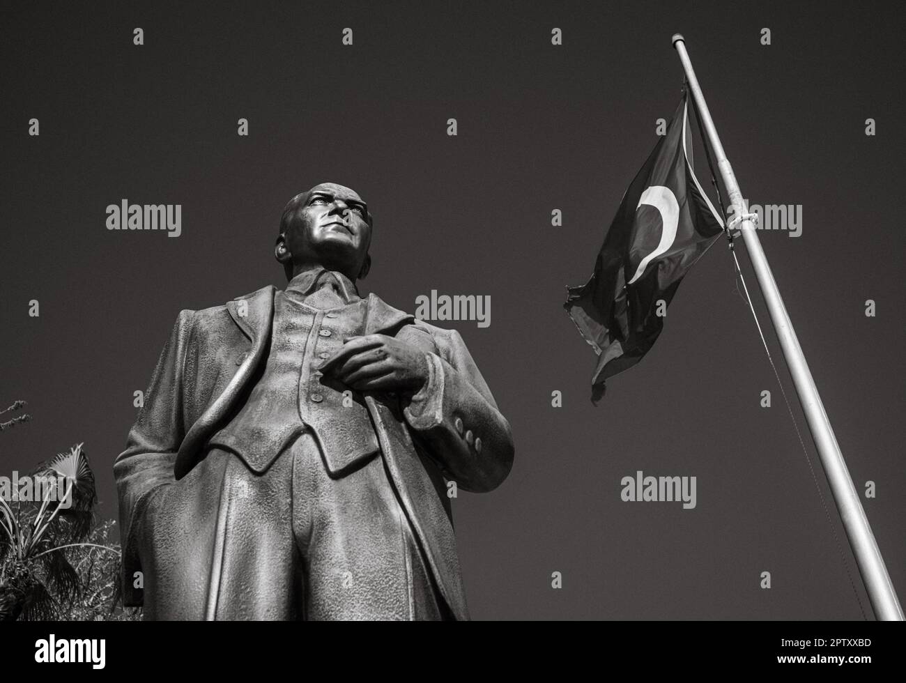 A large bronze statue of Mustafa Kamal Ataturk, the founder of modern ...