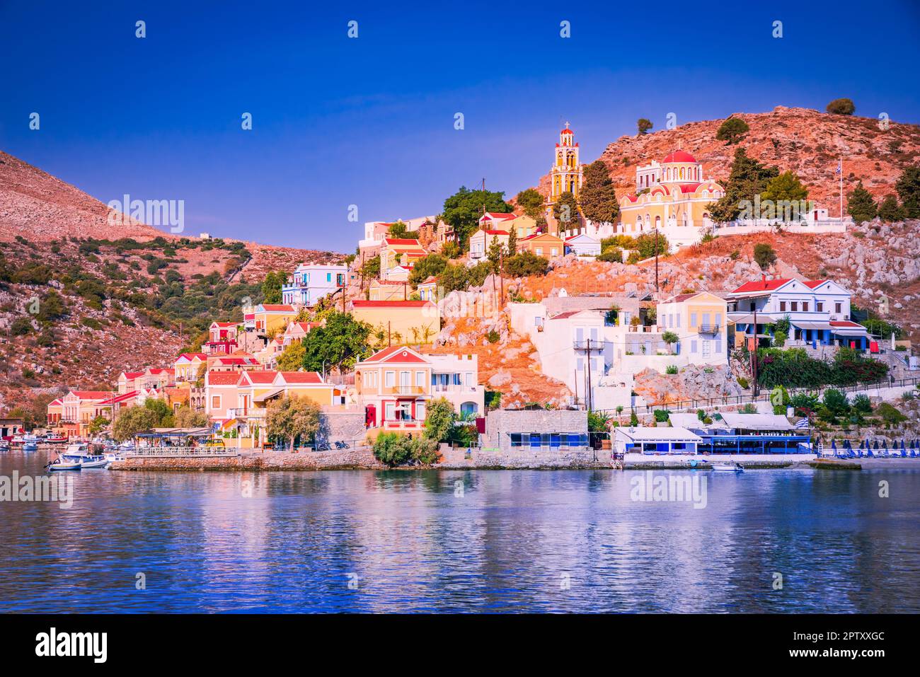 Rhodes, Greece. Symi is a picturesque Greek island in the Aegean Sea ...