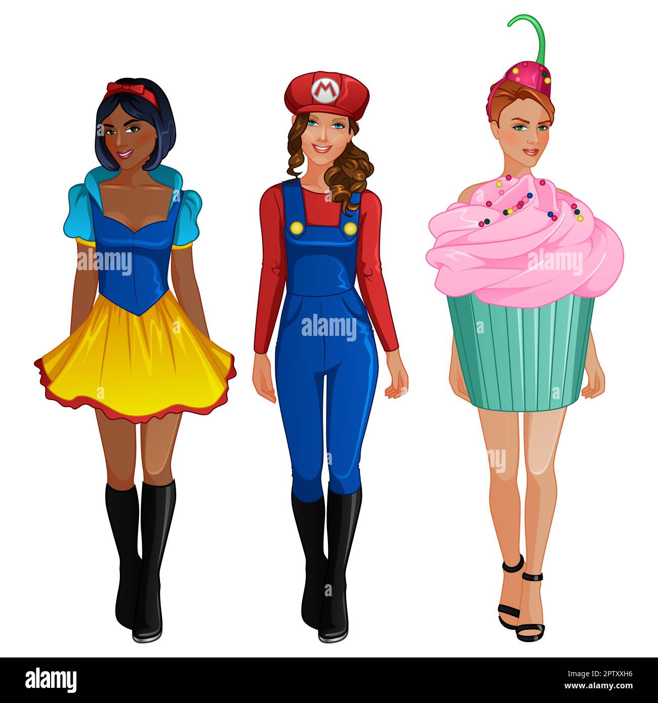 Halloween Costume Character Set 02. Vector Illustration Stock Vector ...
