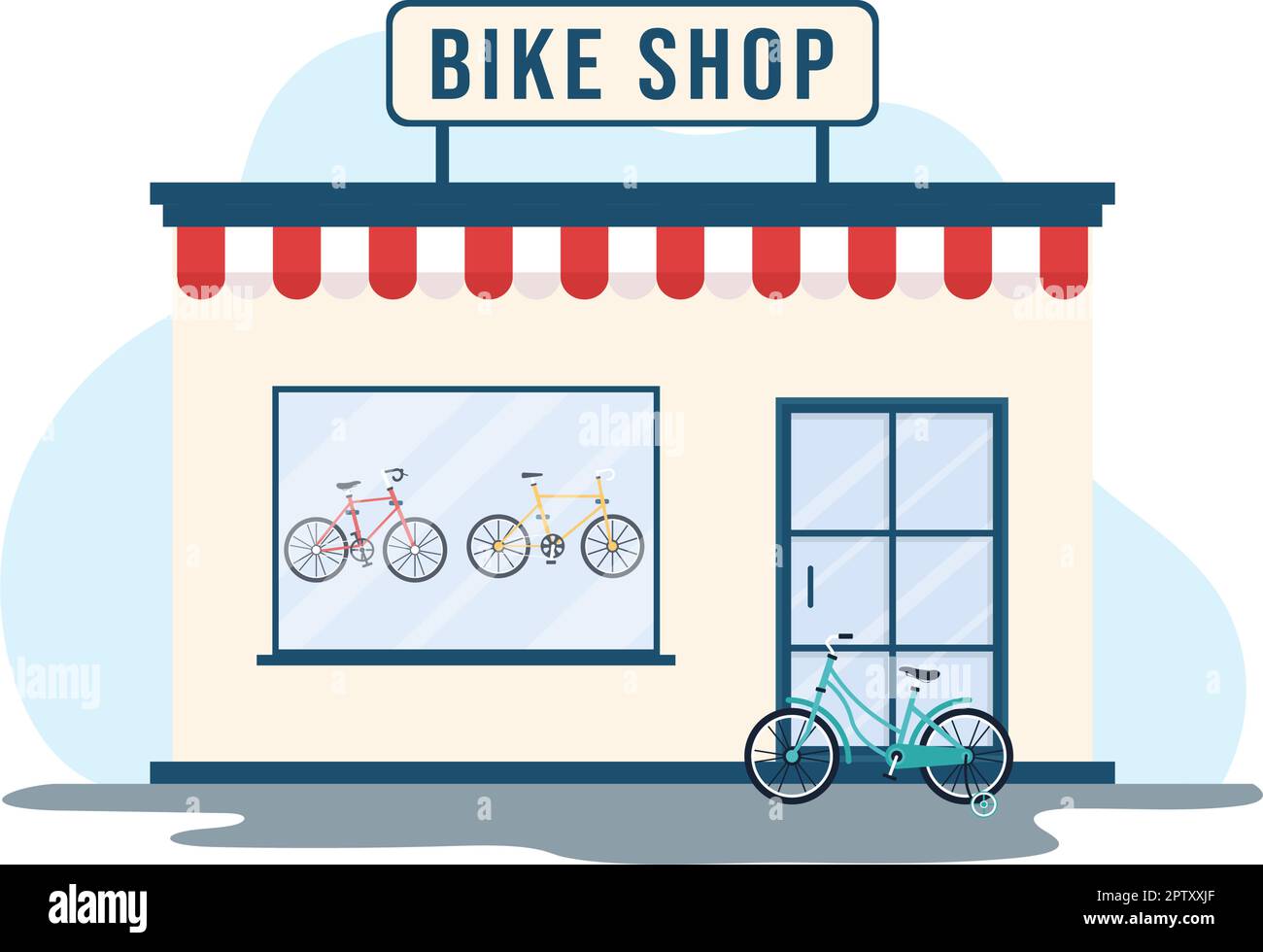 Bike Shop with Shoppers People Choosing Cycles, Accessories or Gear ...