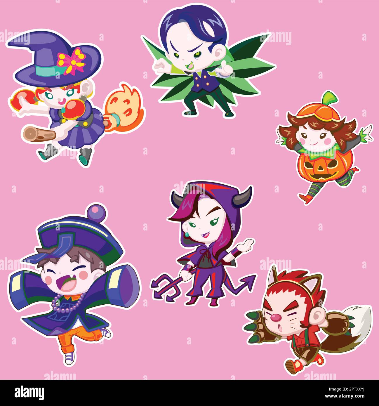 Cartoon girls fashion children set hi-res stock photography and images ...