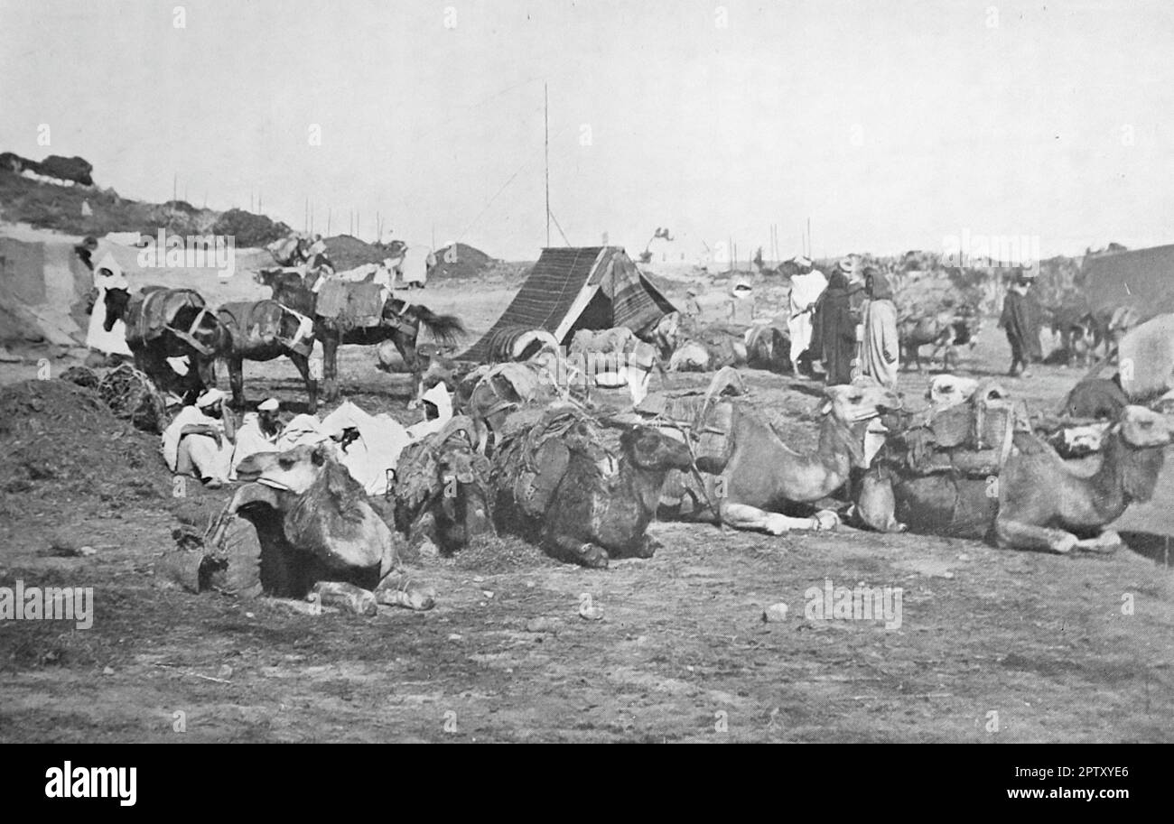 Life in Morocco, Africa, c1905. Waiting for the Steamer: Natives in a ...