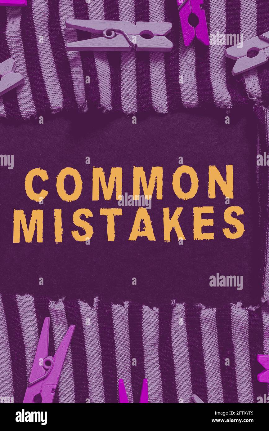 Conceptual display Common Mistakes, Word Written on actions that are ...