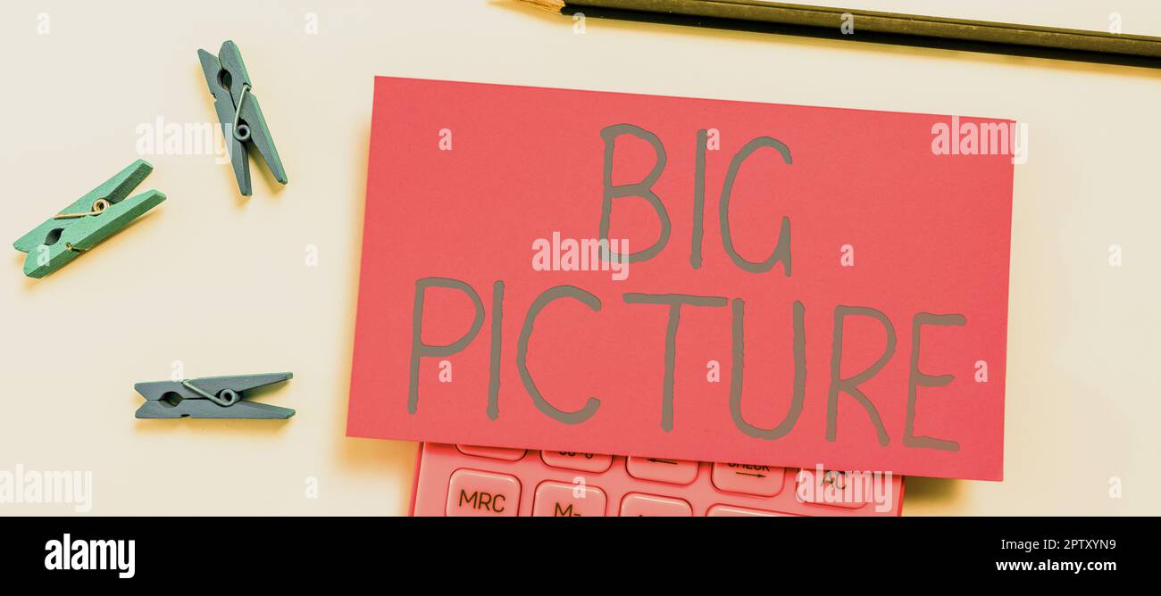 Conceptual display Big Picture, Concept meaning most important facts ...