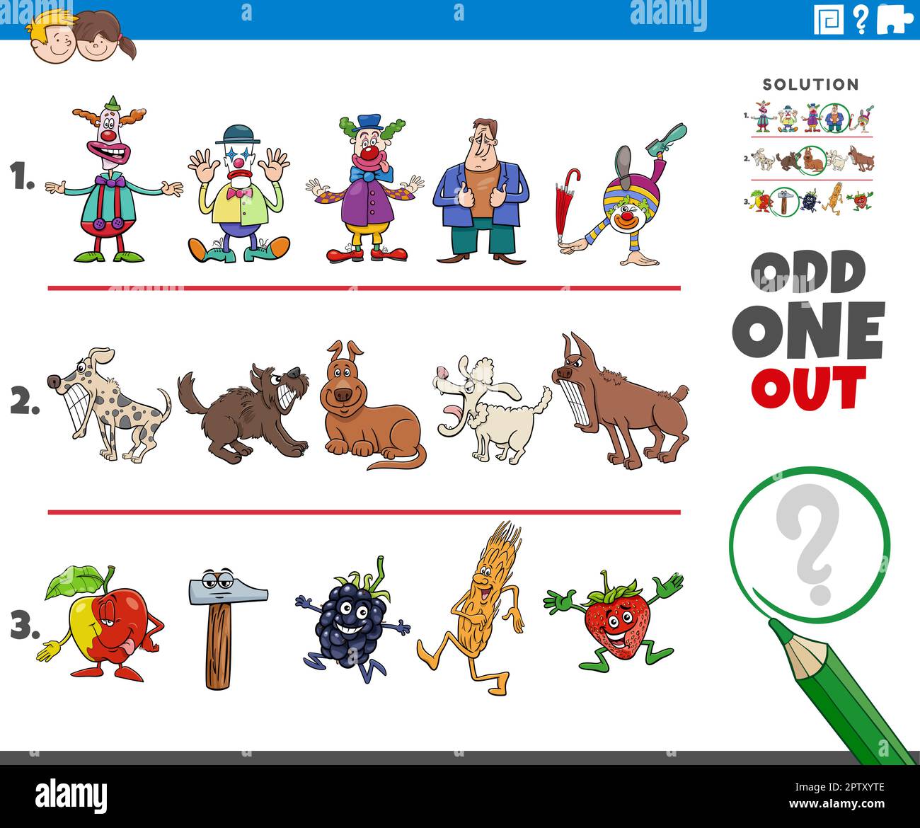 Odd one out animal Stock Vector Images - Alamy