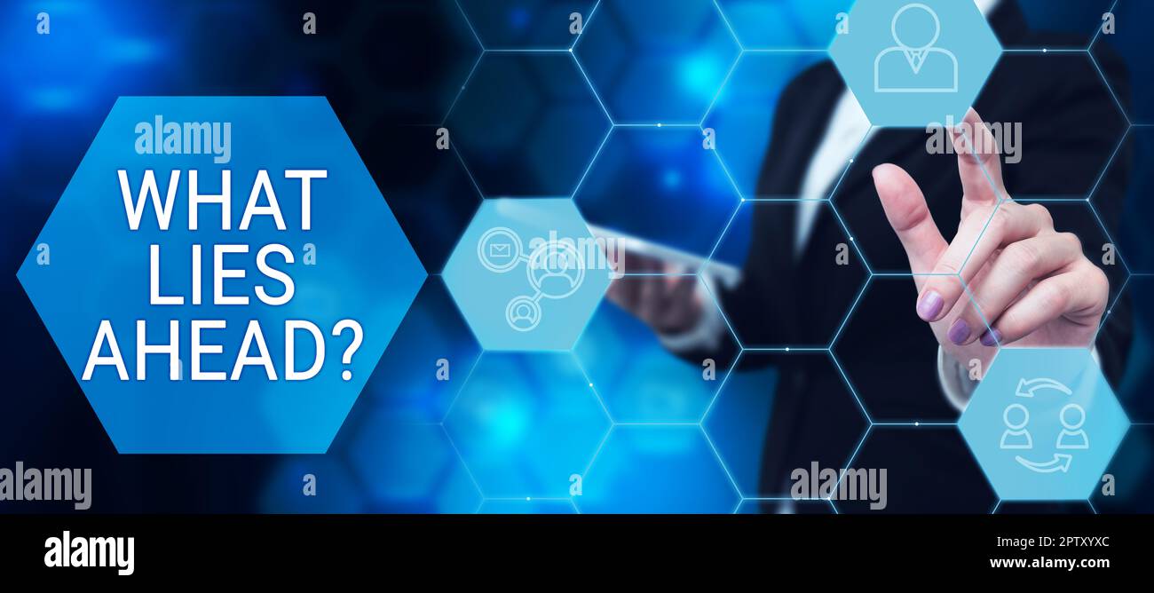 Conceptual display What Lies Ahead, Word for Asking for information ...