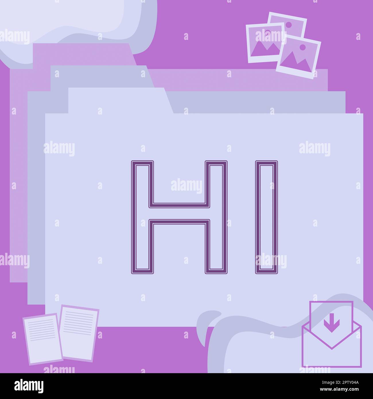 Writing displaying text Hi, Business concept used as a greeting or to ...