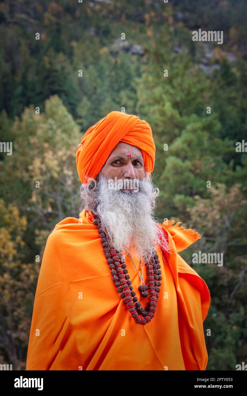 India, Uttarakhand, Gangotri. Himalaya. Pilgrimage site. Bhagirathi ...