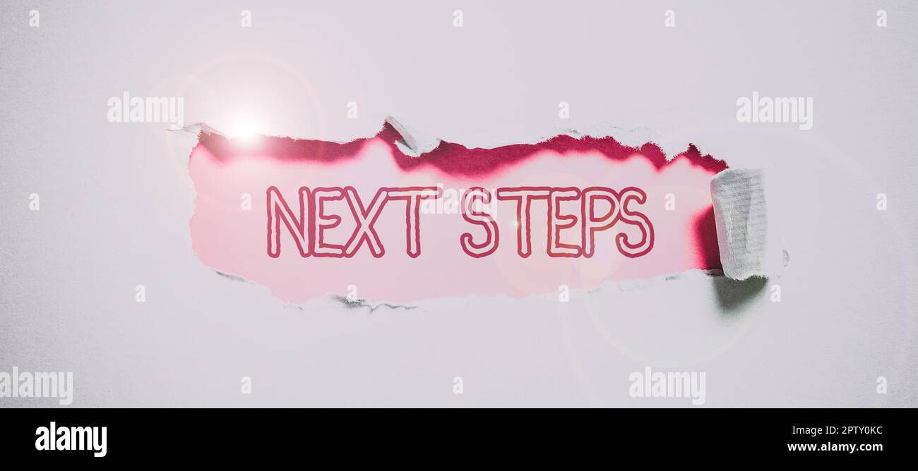 Conceptual display Next Steps, Business idea numper of process going to ...