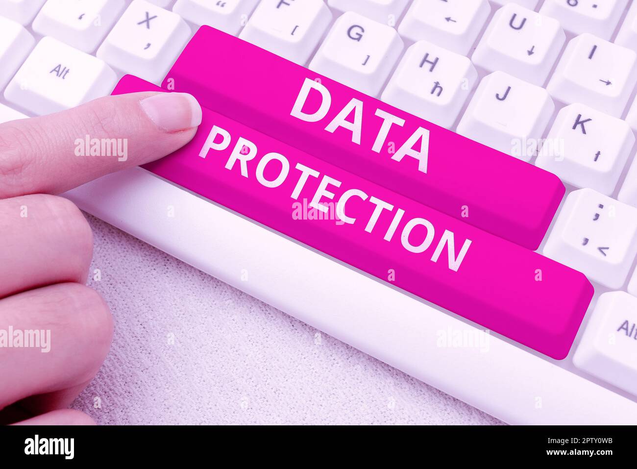 Hand writing sign Data Protection, Internet Concept legal control over access and use of data ...