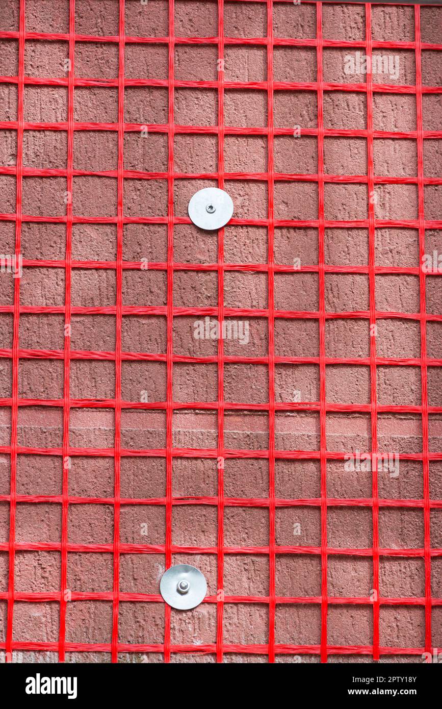 Fiberglass Meshes in Anti-seismic Consolidation Stock Photo - Alamy