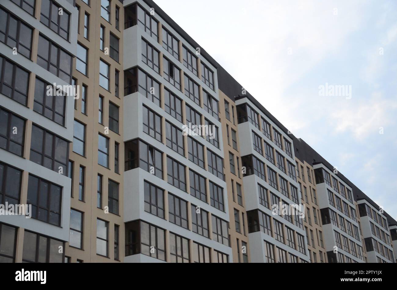 New multy storey residential building on the city street. Residential ...