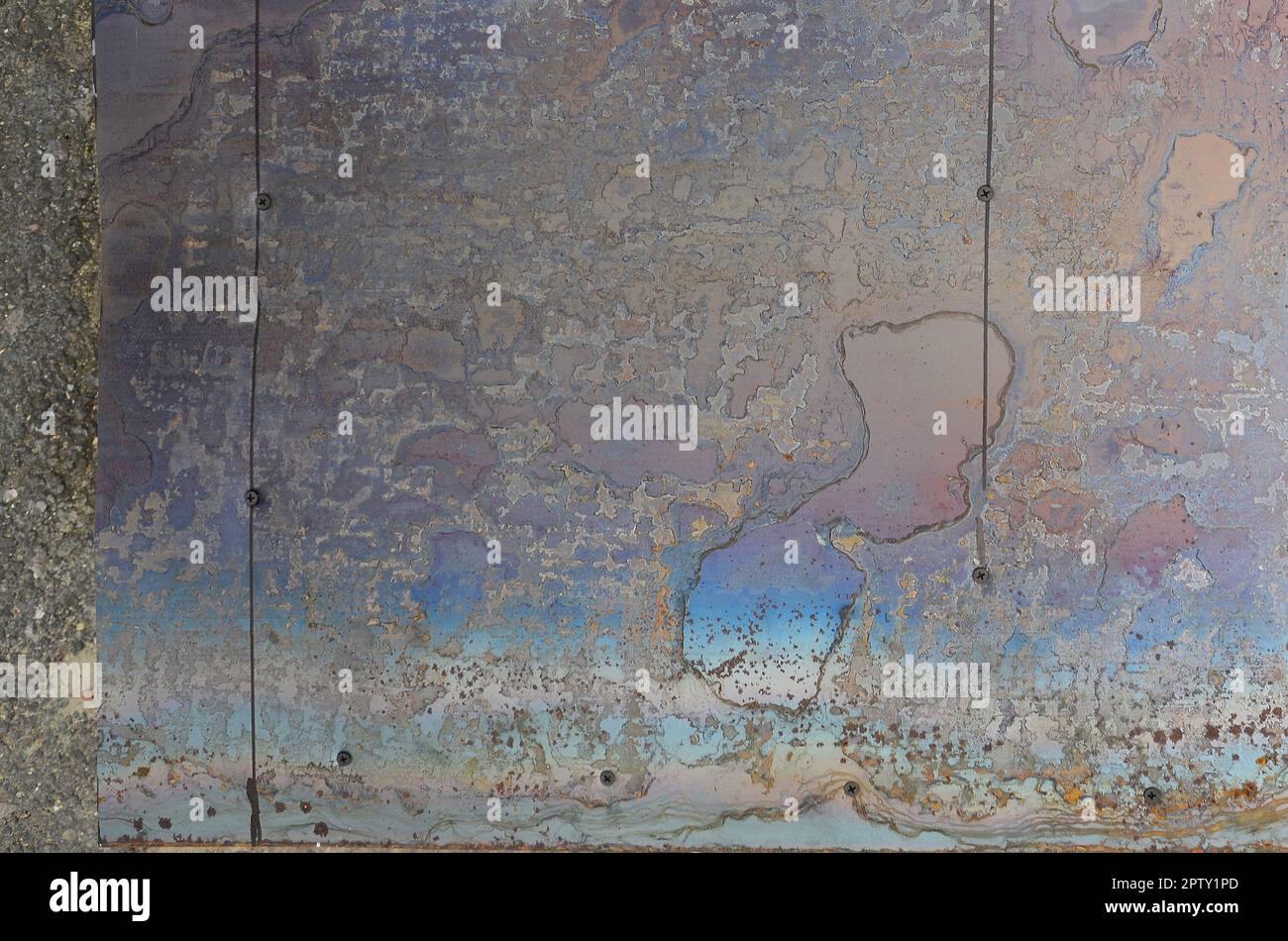 Abstract corrosion texture on the copper plated steel sheet. Random ...