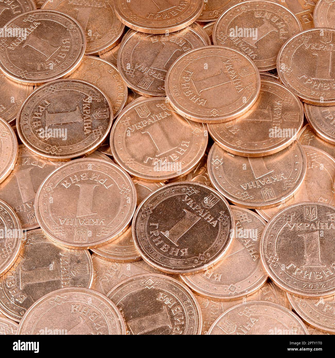 Large pile of big golden coins. Financial success money background for ...