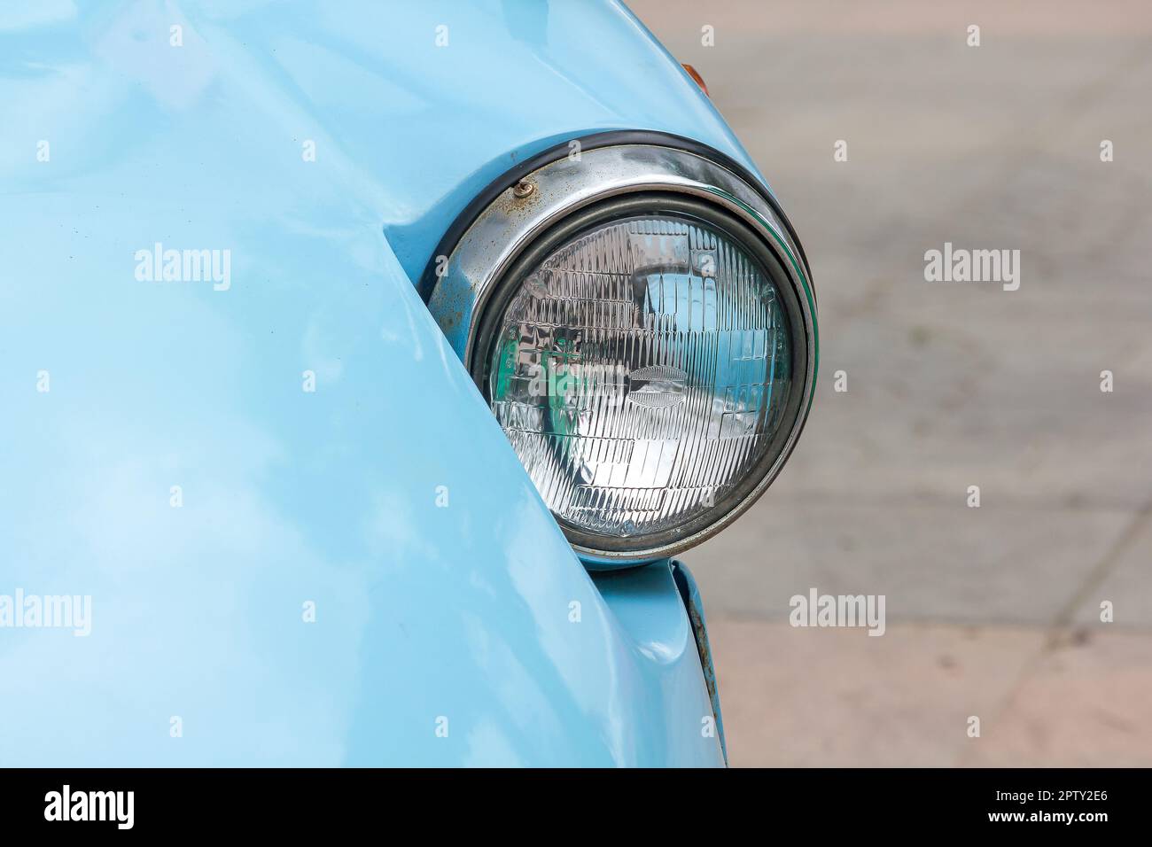 Lights in front of a vintage car with a unique sphere Stock Photo - Alamy