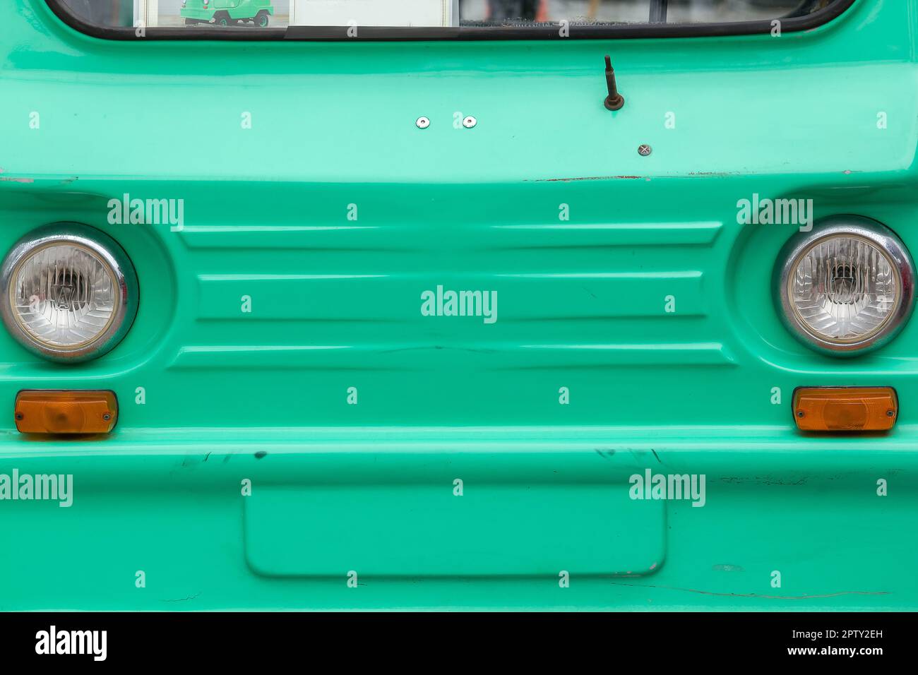 Lights in front of a vintage car with a unique sphere Stock Photo - Alamy