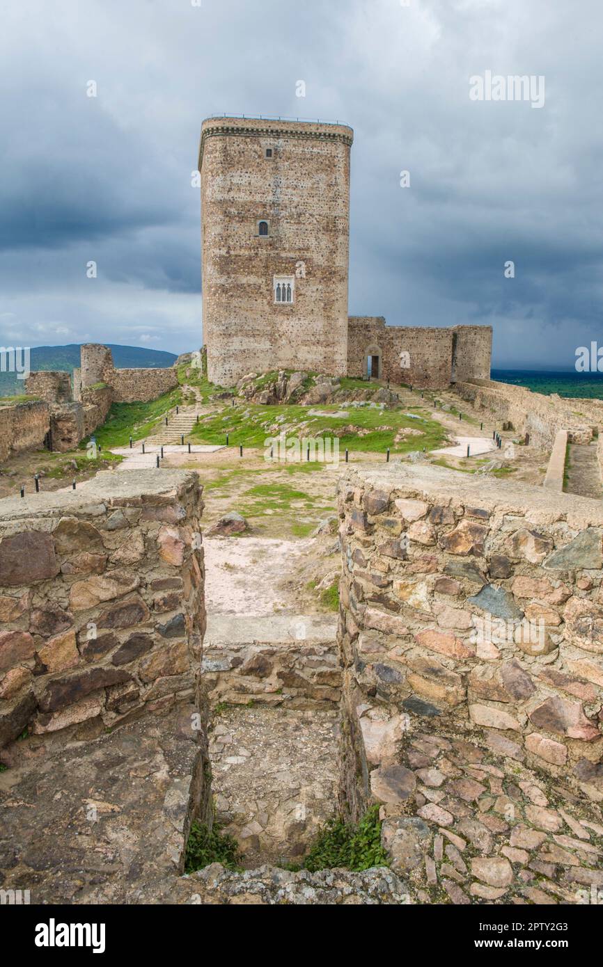 Stronghold of Feria, Badajoz, Spain. One of the most remarkable castle ...