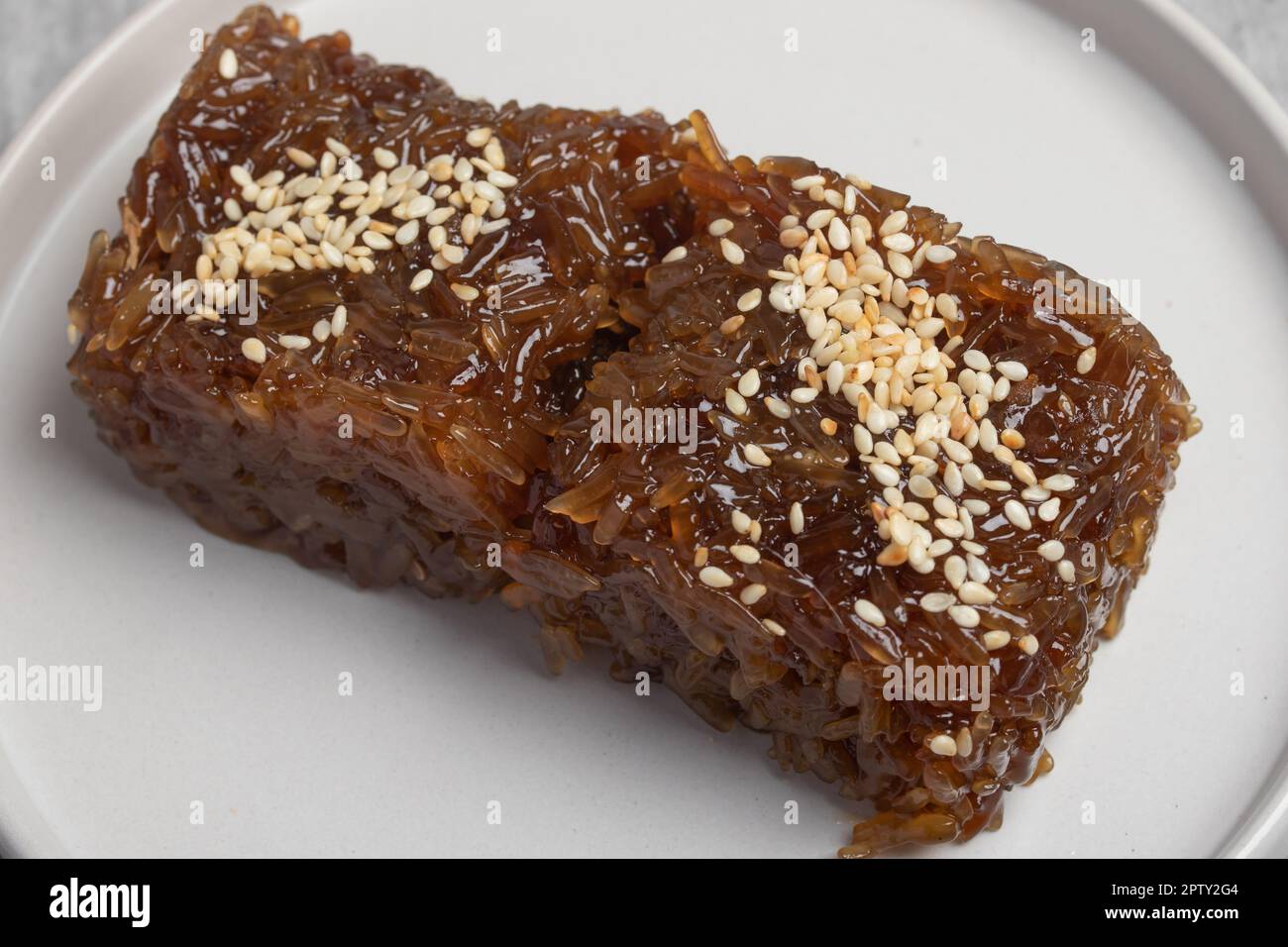 Fried Sticky Rice with Brown Sugar, White Sesame Dessert Stock Photo ...