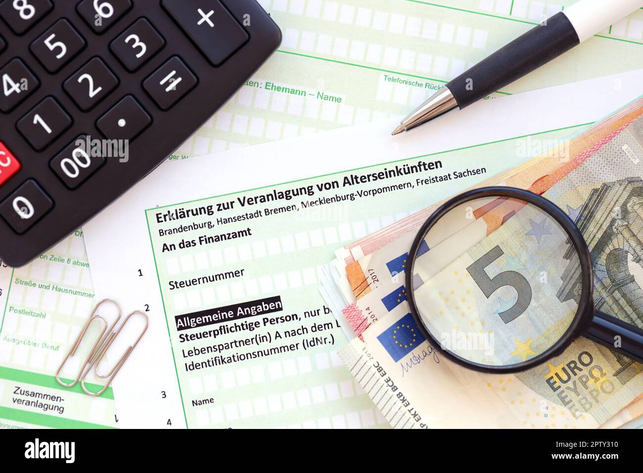 German statement on the assessment of retirement income with calculator ...