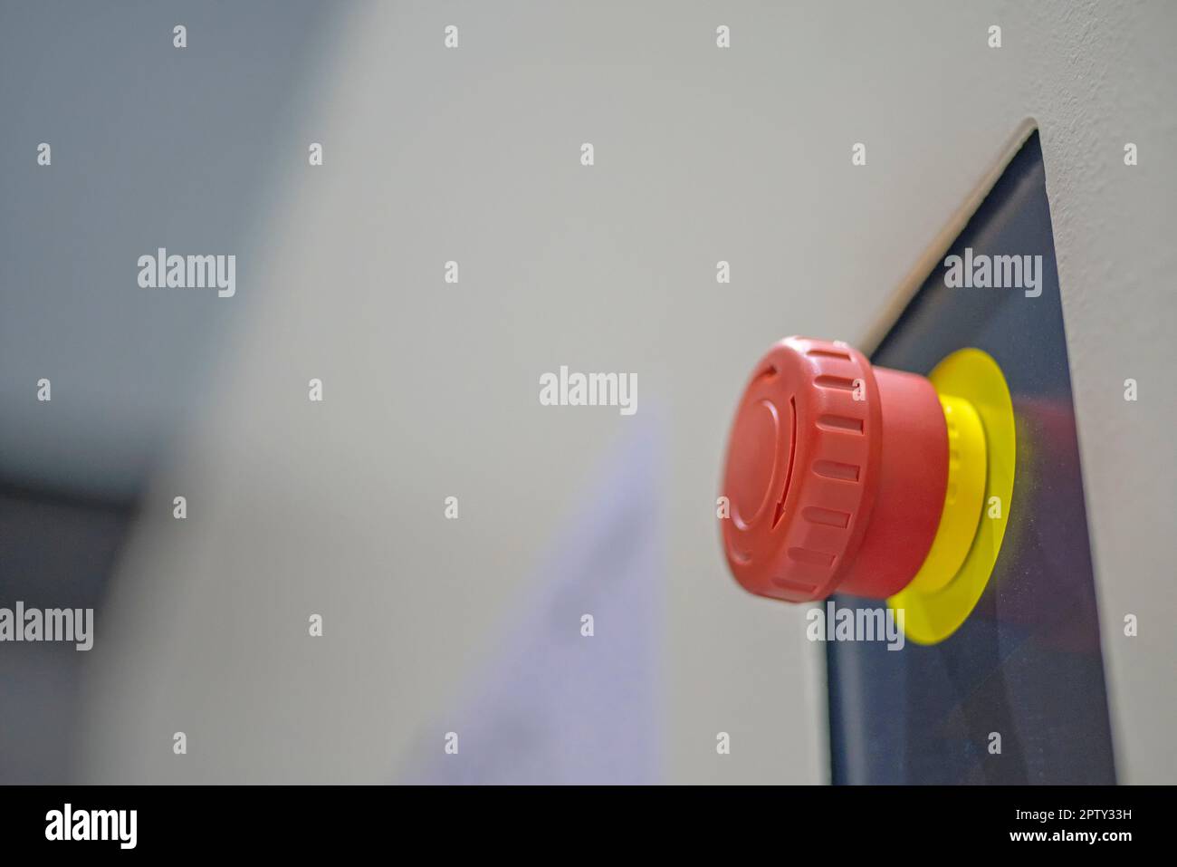 Emergency button stop red off safety control Stock Photo - Alamy