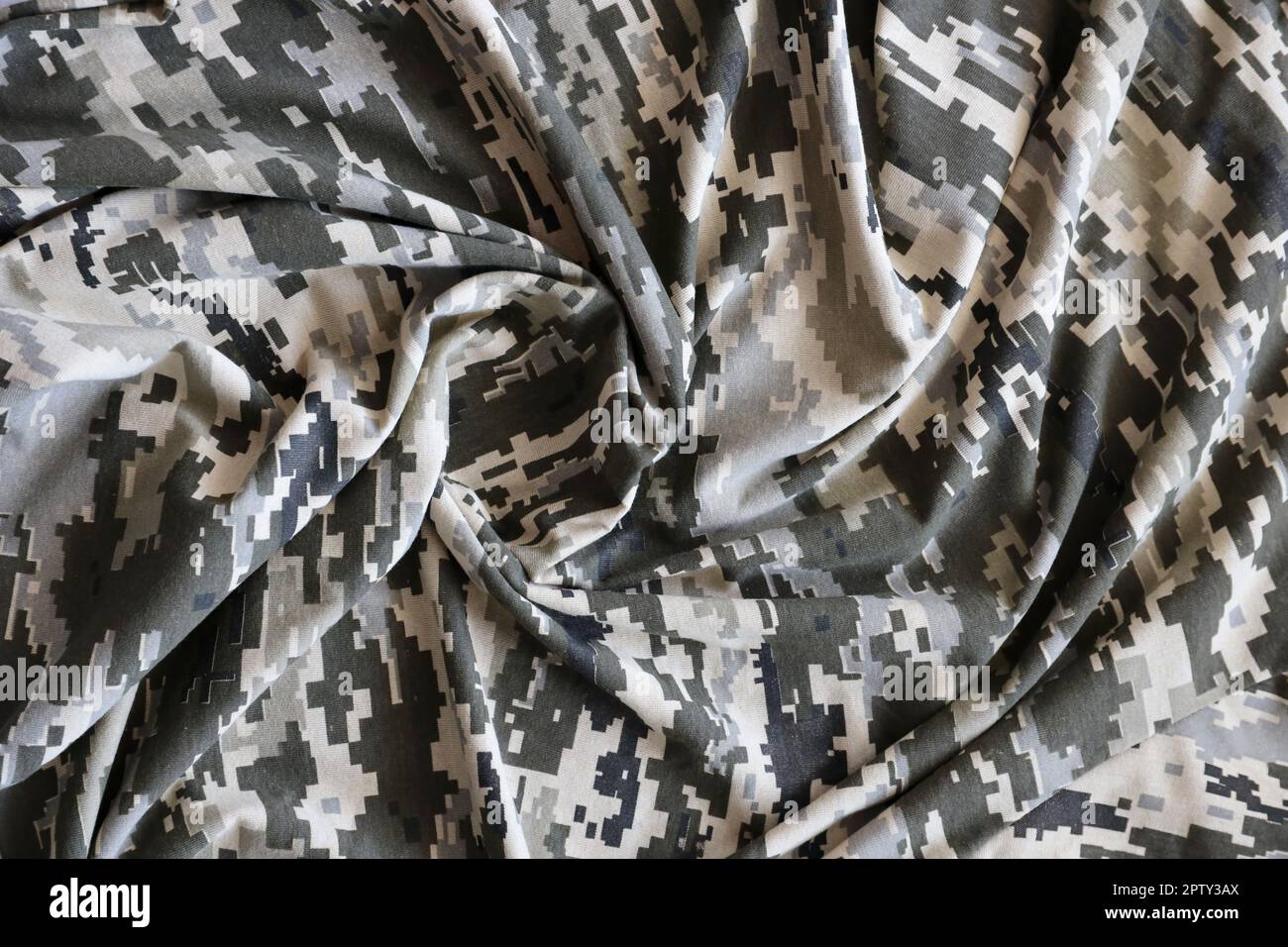 Fabric with texture of Ukrainian military pixeled camouflage. Cloth ...