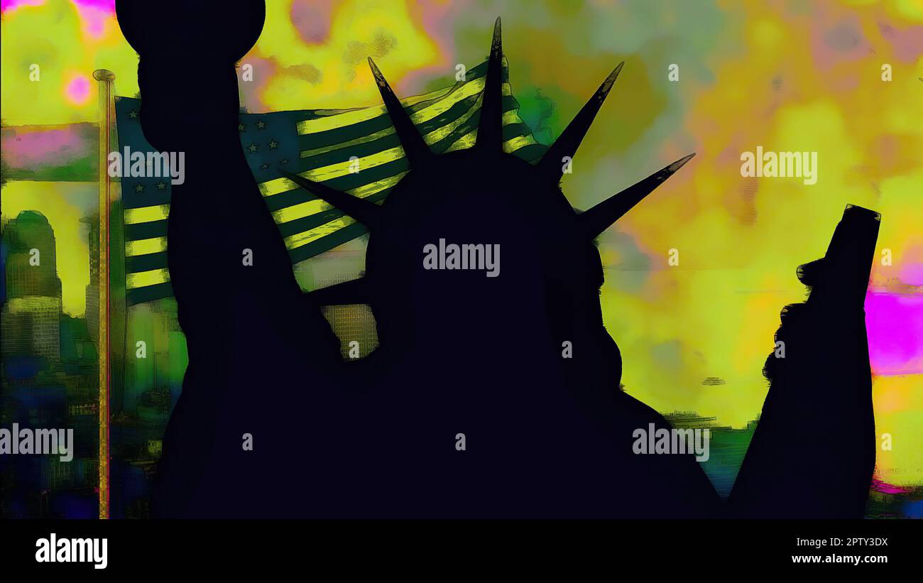 New York Statue of Liberty in a Pop Art Style Stock Photo - Alamy