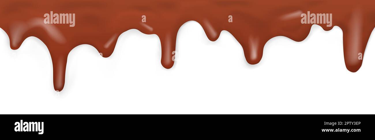 Dark dripping caramel, pattern on white background - Vector ...
