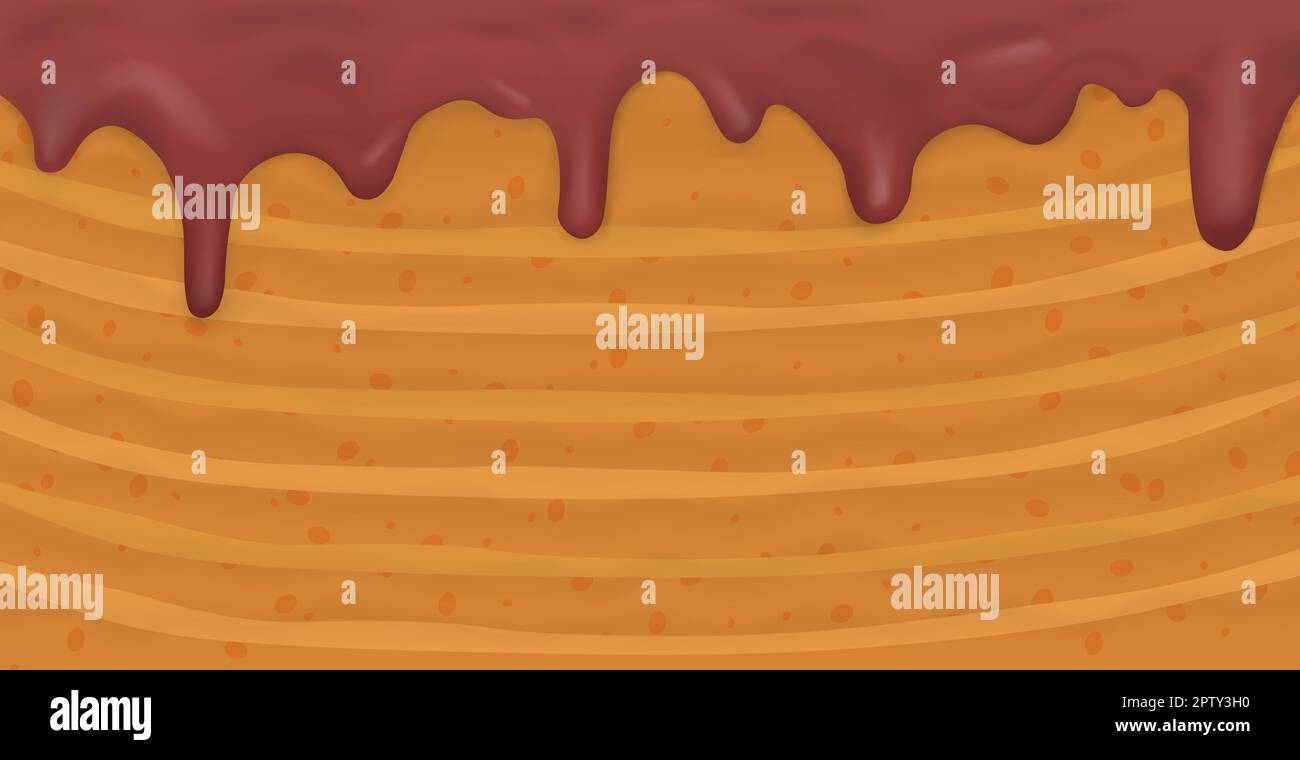 Panoramic background layer cake, food texture - Vector illustration ...
