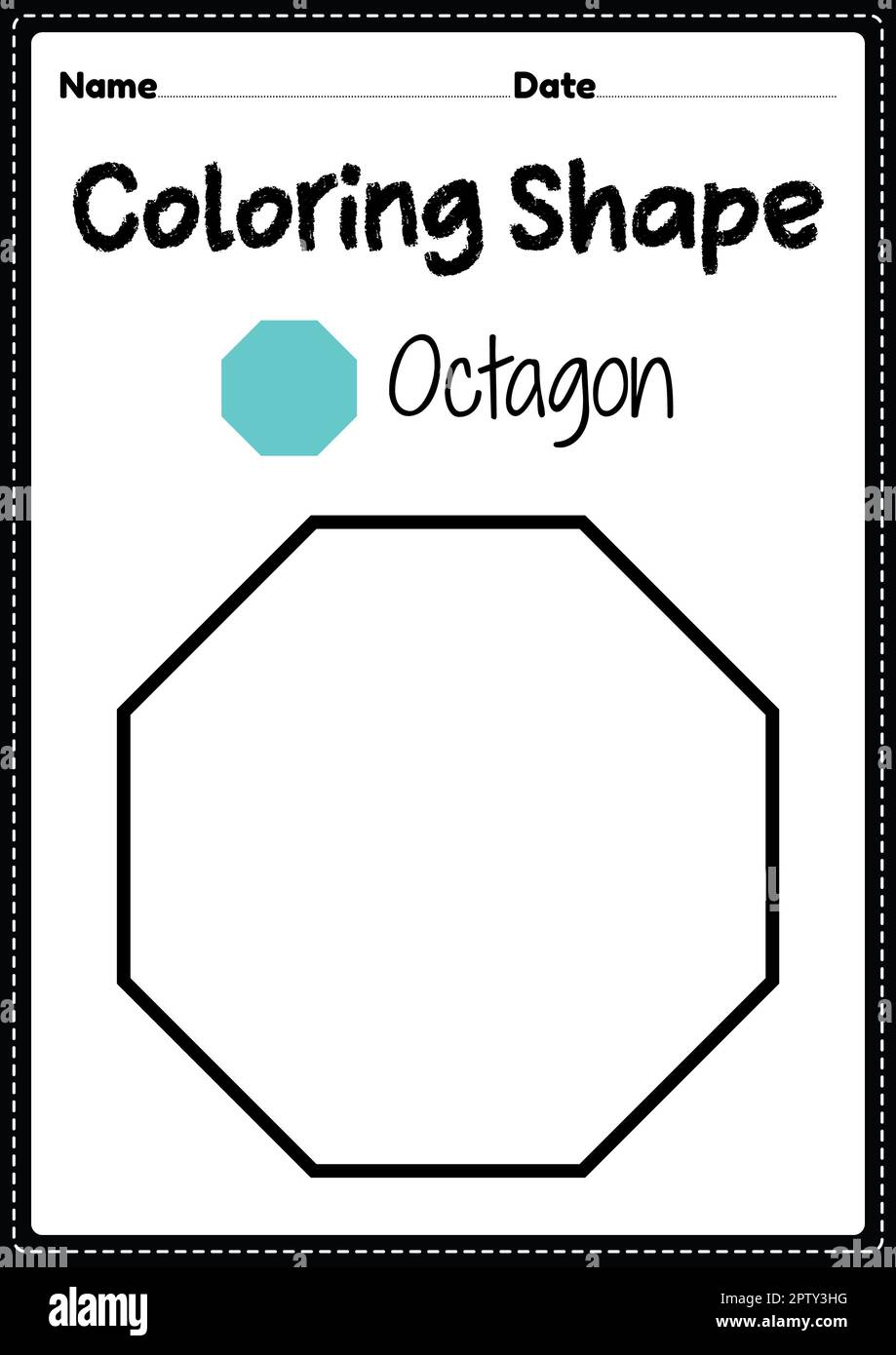 Octagon Worksheets Coloring Pages Roll And Color Shapes: Fun Printable
