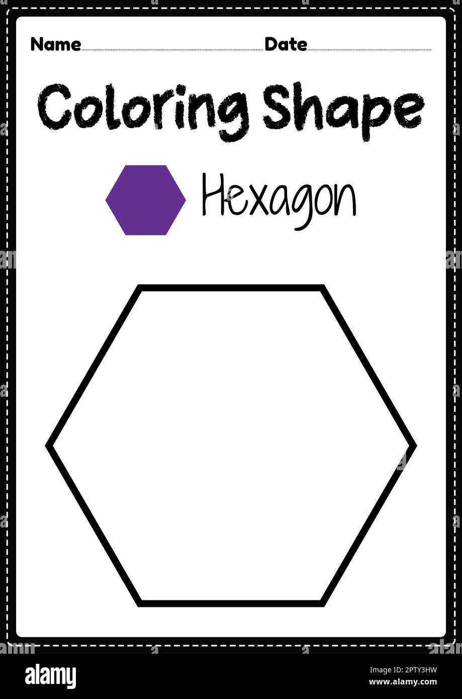 Hexagon coloring page for preschool, kindergarten & Montessori kids to ...
