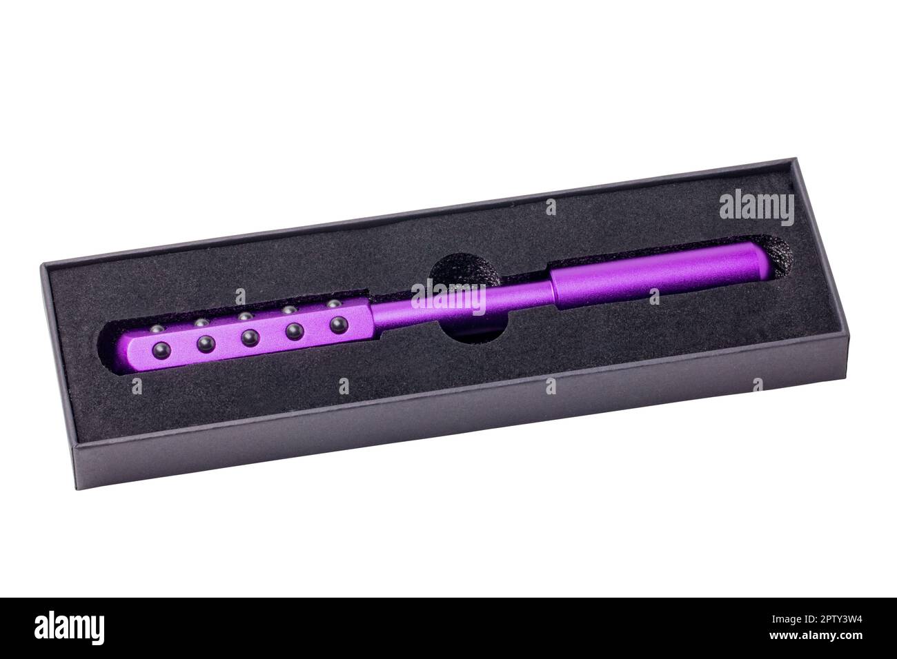 Germanium stone massage roller for face, eyes and body in a black ...