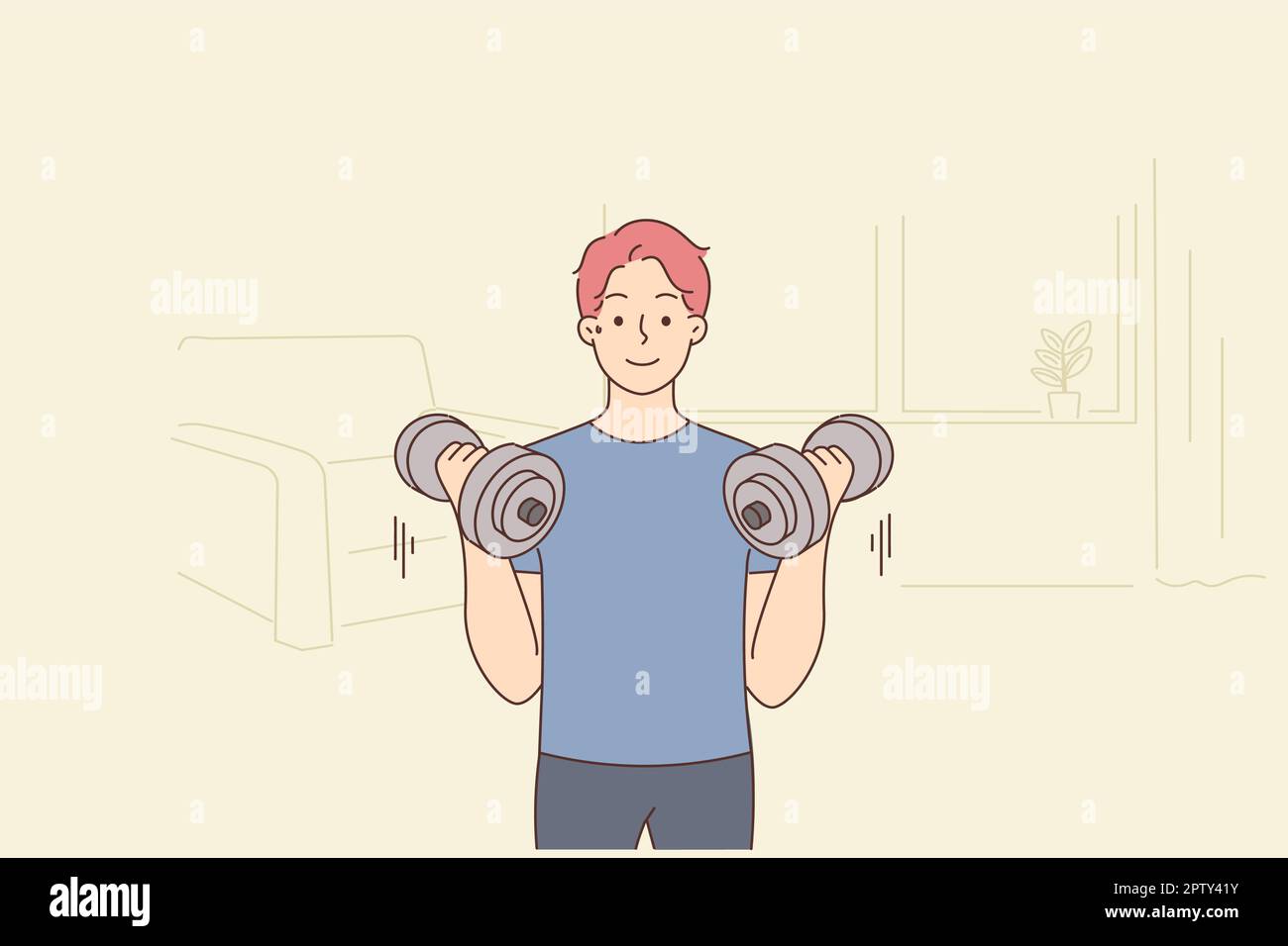 Home exercise equipment weights Stock Vector Images - Alamy