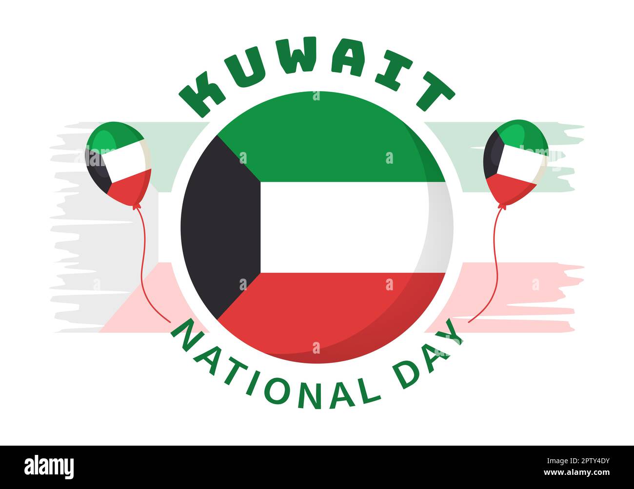 National Kuwait Day on February 25th with Waving Flag and Independence ...